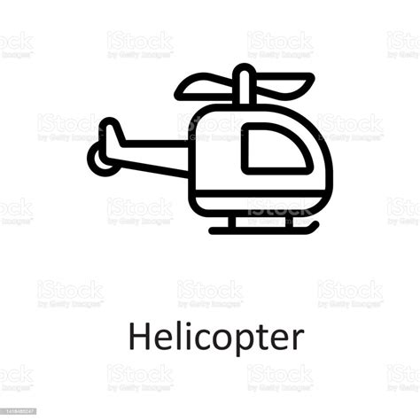 헬리콥터 벡터 개요 아이콘 디자인 일러스트 레이 션을 흰색 배경에 표시합니다 Eps 10 파일 항공우주 산업에 대한 스톡 벡터 아트 및 기타 이미지 Istock