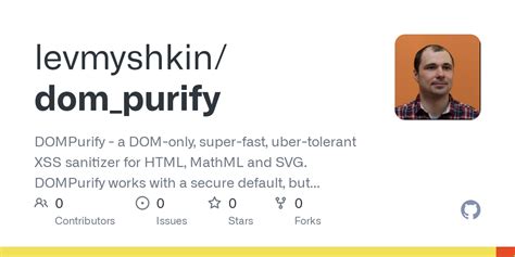 Github Levmyshkin Dom Purify Dompurify A Dom Only Super Fast Uber Tolerant Xss Sanitizer