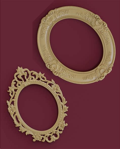 D Frames STL File Collection For CNC Machine Architectural Modeling Decorative Wall Mirror