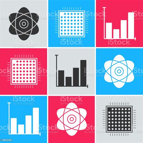 원자 프로세서 및 원형 차트 인포그래픽 아이콘을 설정합니다 벡터 0명에 대한 스톡 벡터 아트 및 기타 이미지 0명 Cpu