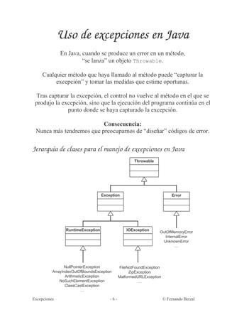 Uso De Excepciones En JAVA PDF