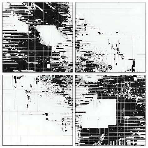 premium photo design of fragmented fragmented screen digital building with arrays of frame