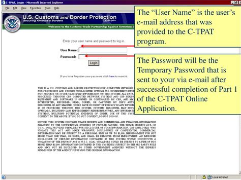 PPT C TPAT Security Link Portal Online Application PowerPoint Presentation ID 933533