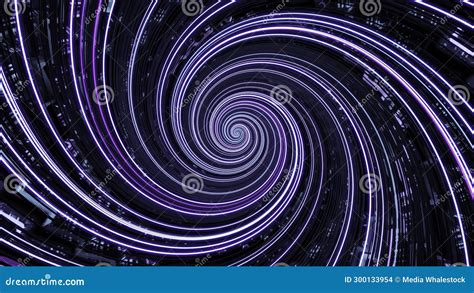 Rotating Hypnotic Spiral With Bright Stripes Design Beautiful