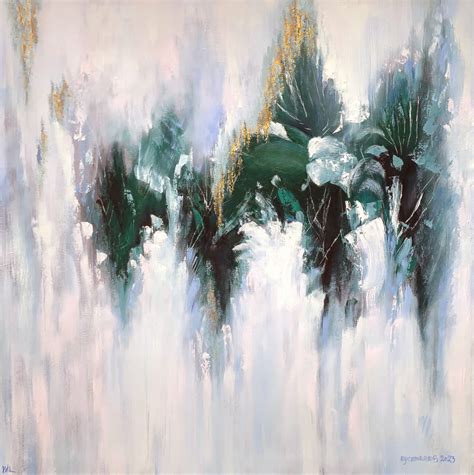 Авторская картина абстракция «Холка зеленого Дракона купить в Москве под заказ