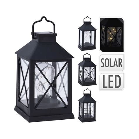 Светодиодный фонарь на солнечных батареях черный 10x10x19 см товар в ассортименте купить в