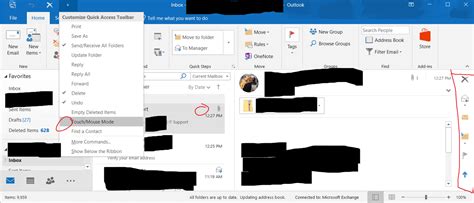 Outlook S Touch Screen Mode