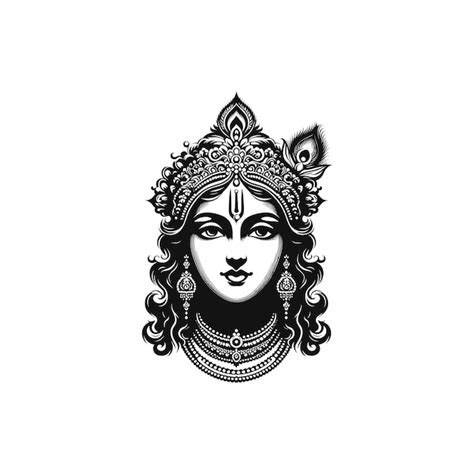 크리슈나 마슈타미 축하 플루트와 함께 최소 크리쉬나 프리미엄 Ai 생성 벡터