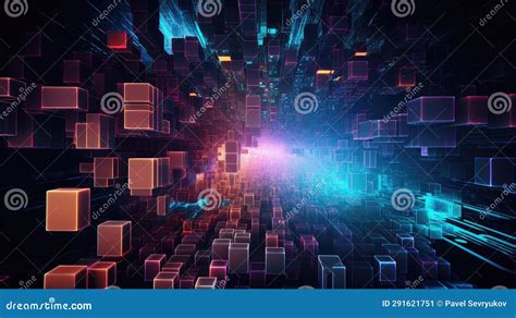 Wave Voxel Data Flow Stock Illustration Illustration Of Sound