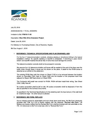 Fillable Online Exhibit 8ITB RFP ADDENDUM FORMAT Fax Email Print PdfFiller