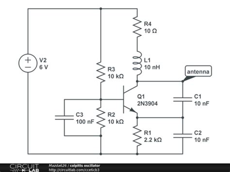Colpitts Oscillator Circuitlab