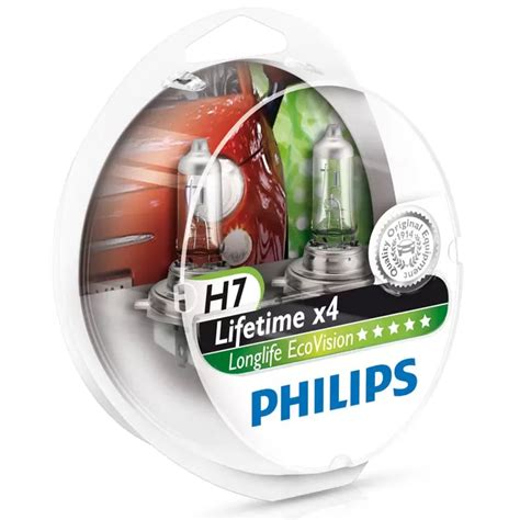 Philips Longlife Ecovision H7 Headlight Bulbs Twin Pack Vootz