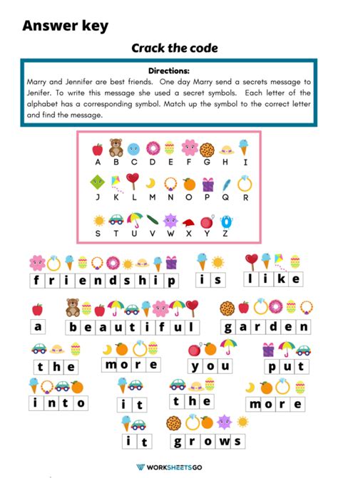 Crack The Code Worksheets