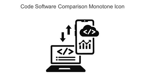 Code Software Comparison Monotone Icon In Powerpoint Pptx Png And Editable Eps Format PPT Slide