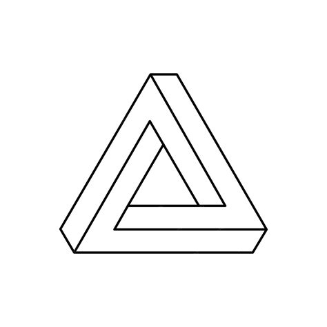 Premium Vector Linear Impossible Triangle Optical Illusion Vector 3d Illustration