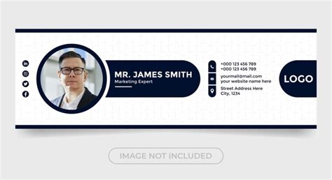 현대적인 이메일 서명 또는 개인 소셜 미디어 표지 디자인 프리미엄 벡터