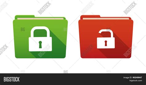 Folder Icon Set Lock Vector Photo Free Trial Bigstock