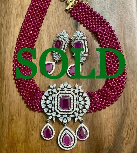Sold Ruby Choker Necklace Set Kvg