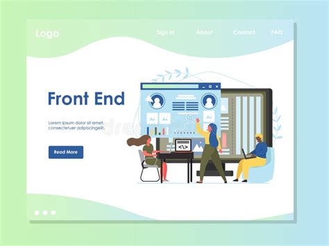 Front End Website Screen Computer Stock Illustration Illustration Of Developing Programming