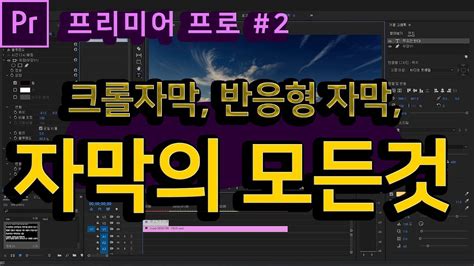 프리미어프로 2 자막의 모든것을 알아보자 롤자막 글자 반응형자막 Youtube