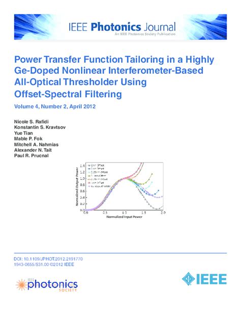 Pdf Power Transfer Function Tailoring In A Highly Ge Doped Nonlinear
