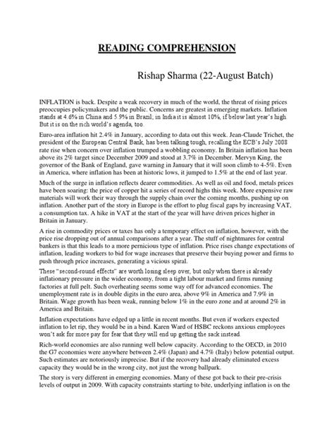 Rc Assignment Rishap Pdf Central Banks Inflation