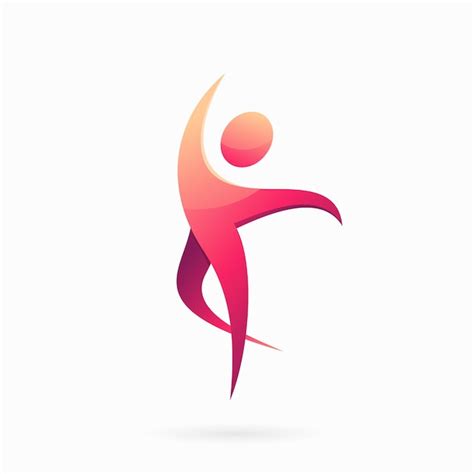 Plantilla De Diseño De Logotipo De La Gente Feliz Bailando Vector Premium