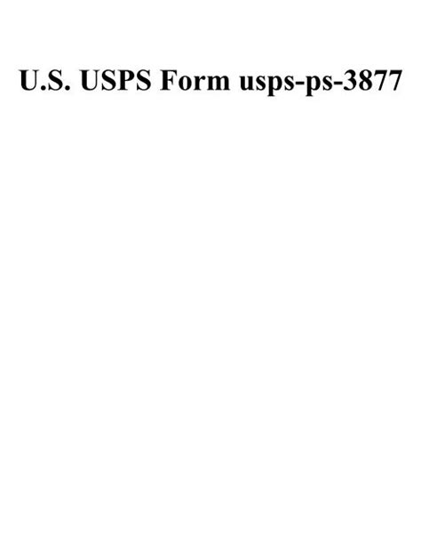 Us Usps Form Usps Ps 3877