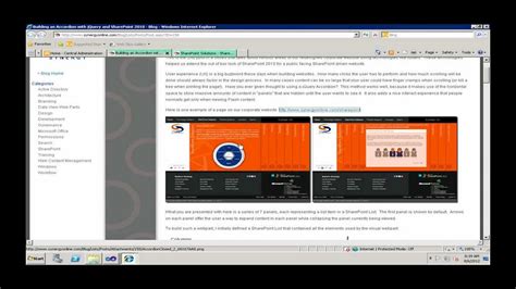 Synergy Jquery Accordion Webpart Para Sharepoint 2010 Youtube