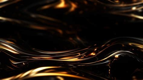 Premium Photo Abstract Gold And Black Wave Pattern With Futuristic Style Seamless Background
