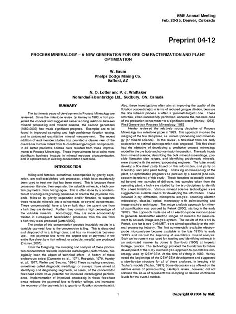 Process Mineralogy Download Free Pdf Scanning Electron Microscope