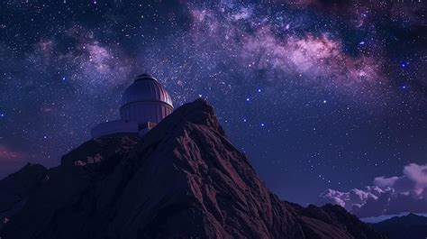 remote astronomical observatory under starry night sky premium ai generated image