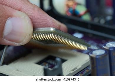 Selective Focus Plug Cpu Microprocessor Motherboard Stock Photo Shutterstock