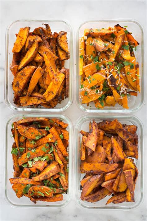 Easy Sweet Potato Meal Prep Baked Sweet Potato Fries 4 Ways • A Sweet