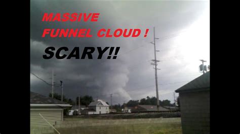 Massive Funnel Cloud Tornado Amatuer Storm Chaser From The Back