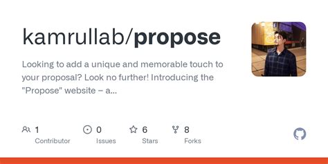 github kamrullab propose looking to add a unique and memorable touch