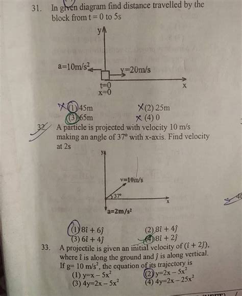 in given diagram find distance travelled by the block from t 0 to 5 s 32