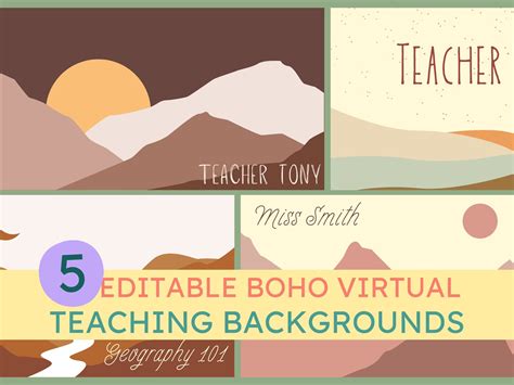 Boho Virtual Teaching Background Online Teaching Backdrop Esl Background Virtual Meeting
