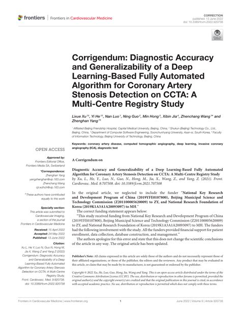 Pdf Corrigendum Diagnostic Accuracy And Generalizability Of A Deep