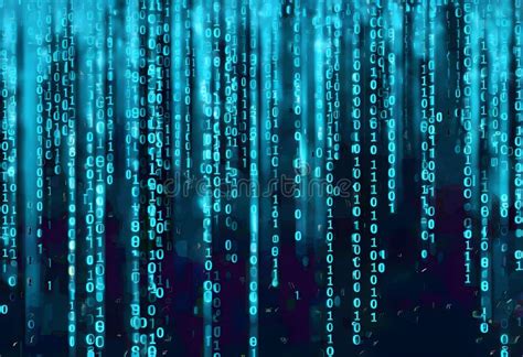 Abstract Animation Of Binary Code Cascading Down Like Digital Rain Stock Illustration
