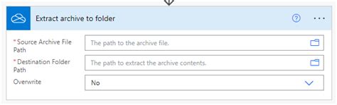 Extract Archive To Folder Action In Onedrive For Business Connectorpower Automate Cloud Flows