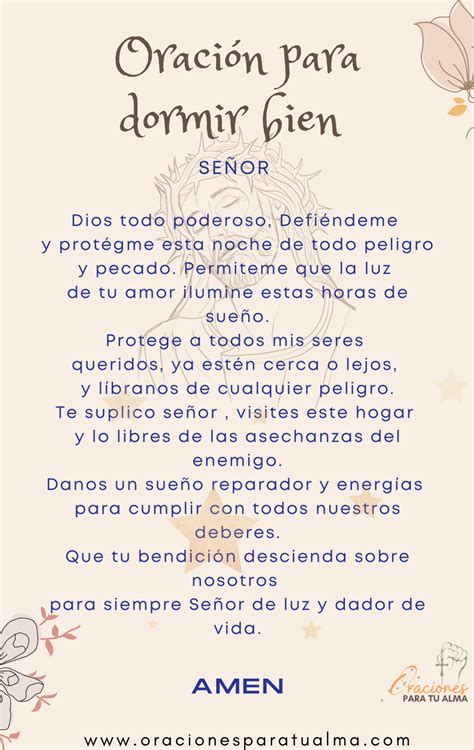Oraciones Para Tu Alma Oración Para Dormir Bien Artofit