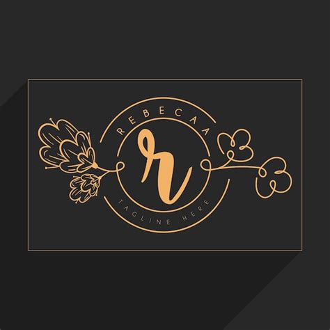 Premium Vector Initial R Monogram In Simple Line Flower Frame