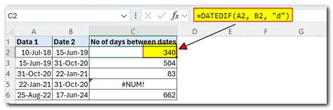 how to calculate days between dates in excel
