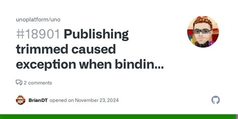 Publishing Trimmed Caused Exception When Binding To An