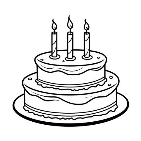 Картинка за оцветяване на двуетажна торта с течаща глазура и свещи Zumipic