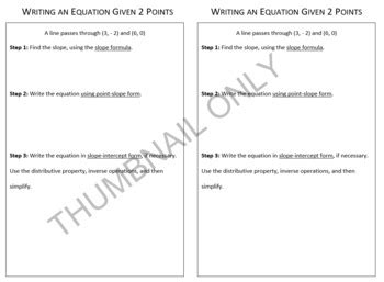 Writing Linear Equations And Linear Models Word Problems INB TPT
