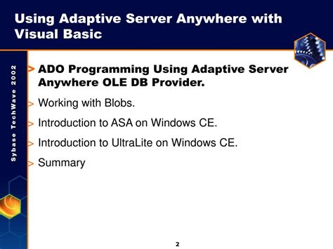 Ppt M415 Using Adaptive Server Anywhere And Ultralite With Visual Basic Powerpoint