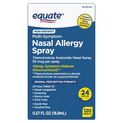 Equate Non Drowsy Multi Symptom Nasal Allergy Spray 24 Hour Relief
