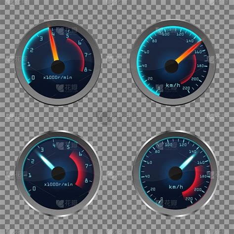 一套孤立的仪表盘速度计。摩托车或摩托车，汽车或汽车，卡车的速度量规。记步器或里程表。下载进度显示图标素材 花瓣网